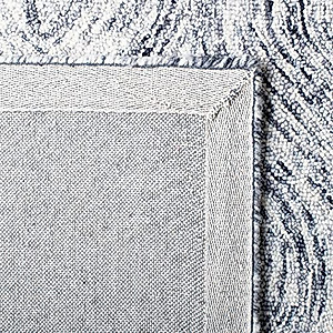 SAFAVIEH Ikat Collection Area Rug - 8' x 10', Silver & Grey, Handmade Wool, Ideal for High Traffic Areas in Living Room, Bedroom (IKT631G)