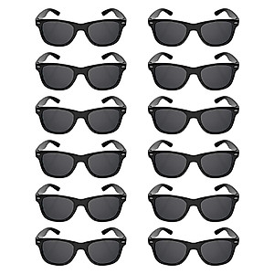 Black Sunglasses Bulk 48 Piece Party Pack- Wholesale Lot -Retro Style Risky Business-Blues Brothers Black Sunglasses for Graduation Mardi Gras Holidays-Birthdays Wedding Party Adult Kids Men Women