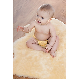 Desert Breeze Distributing Genuine New Zealand Baby Sheepskin, 100% Natural, Soft Shorn Wool, Soothing Comfort All Seasons (Size L)