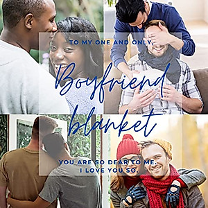 Boyfriend Gifts, Boyfriend Blanket, Funny Flannel Blanket for Boyfriend, Soft Throw Blanket for Him, BF, Man, Lovers 50 x 65 Inches - Blue