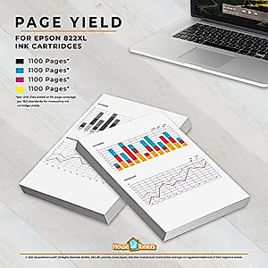 Houseoftoners Remanufactured Ink Cartridge Replacement for Epson 822 XL 822XL for Workforce Pro WF-3820 WF-4820 WF-4830 WF-4834 Printer (BCMY, 4-Pack)