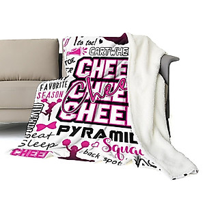 Yiyeqiu Cheer Blanket Cheerleader Blanket for Girls 50"x60" Cheerleader Gifts Throw Blanket Cheer Gifts for Cheerleaders Cheerleading Blanket for Teens Cheerleading Gifts for Kids Sofa Couch