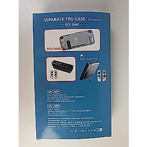 HEYSTOP Switch Case and Screen Protector - Dockable Soft TPU Protective Cover for Nintendo Console With 6 Thumb Grips and Accessories