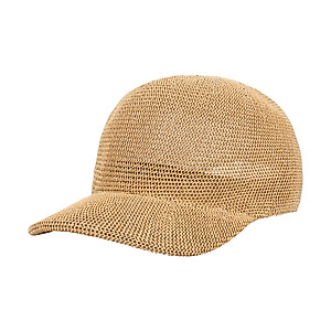 Meyaus Unisex Adults Straw Woven Visor Sunhat Summer Outdoor Travel Baseball Cap Khaki