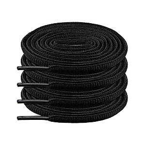 Endoto 2 Pairs Shoelaces Replacement Oval Laces for New Balance 608v5, 530, 806, 1006, 1540v3, 808, 1010 Running Shoes(Color:Black,Size:60Inch)