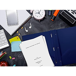 Better Office Products Blue Plastic 2 Pocket Folders with Prongs, Heavyweight, Letter Size Poly Folders, 24 Pack, with 3 Metal Prongs Fastener Clips, Blue