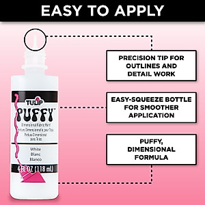 Tulip Dimensional Fabric Paint 16070 Dfpt 4Oz Puffy White