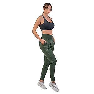 NEBBIA High-Waist Loose Fit Sweatpants Feeling Good 409 Dark Green