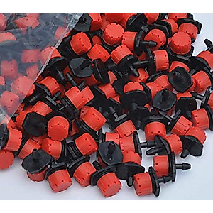 LASSUM 50PCS Adjustable Irrigation Drippers Sprinklers 1/4 Inch Emitters Drip Watering System for Vegetable Gardens, Flower beds, Lawn, Herbs Gardens