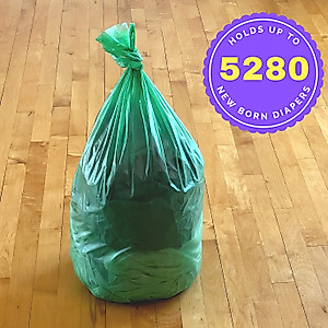 Disposable Diaper Pail Refill Plastic Bag (120 count) Compatible with Ubbi Diaper Bag Pail 13 Gallon Capacity Green Eco-friendly Diaper Pail Bag (120 ct., Lavender Scented)