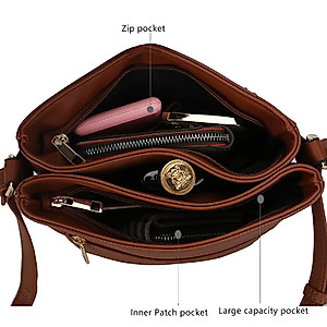 MKF Collection Crossbody bag for women Vegan leather Crossover Designer messenger Purse Light Blue by Mia k