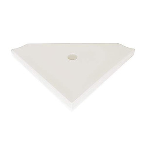 Questech Décor 8 Inch Corner Shower Shelf and 5 Inch Shower Caddy Soap Dish, Geo Flatback Wall Mounted Bathroom Shower Organizer, White Polished