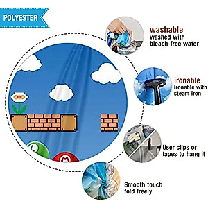 Super Bros Photo Door Banner,Cartoon Large Fabric Kids Face Photography Decoration Backdrop Boys Birthday Party Game Supplies Props Background (Super Bros)