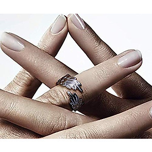 Helen de Lete Guardian Angel Wings S925 Sterling Silver Adjustable Ring