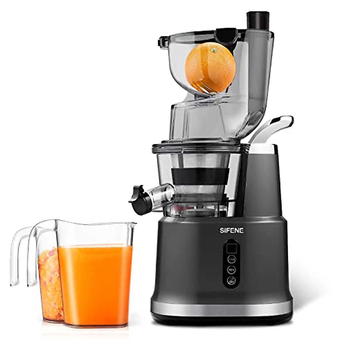 SIFENE Vertical Cold Press Juicer, Slow Masticating Juicer Machine, Juice Maker Extractor with 3.2" Big Mouth for Whole Fruits and Vegetables, Easy to Clean