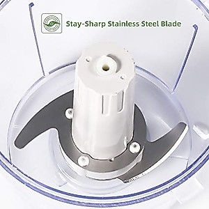 La Reveuse Electric Mini Food Chopper Vegetable Fruit Cutter Meat Grinder Mincer Small Food Processor with 1.3-Cup Prep Bowl, Silver