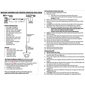 PYvideo Rear Backup Camera Kit for Toyota Camry, Corolla, Prius and More (2012-2014) - (Color: Black)