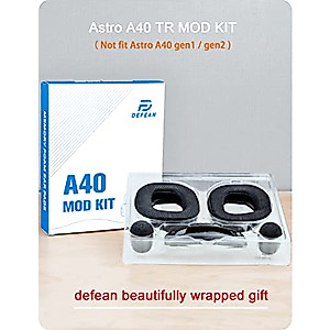 A40 TR Mod Kit – defean Replacement Earpads and Headband Compatible with Astro Gaming A40 TR Headset,Ear Cushions, Upgrade High-Density Noise Cancelling Foam, Added Thickness (Black Breathable Fabric)