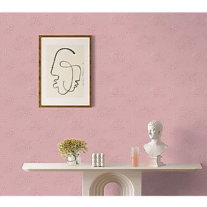 Anmon Pink Contact Paper 17.7''x118'', Peel and Stick Wallpaper Modern Self Adhesive Pink Wall Paper, Removable Renter Friendly Textured Pink Wall Paper for Wall,Cabinets, Drawers Home Decor