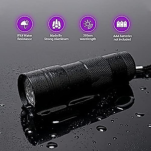 COSOOS 2 Pack UV Flashlight, 12 LED Handheld Blacklight Flashlight 395nm Mini Light Torch Detector for Dog Pet Urine Stains, Bed Bugs and Scorpions. (Batteries not Included)