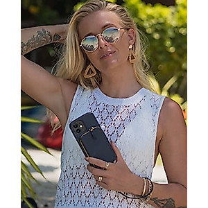 ZVE iPhone 11 Wallet Case Crossbody, iPhone 11 Case with Credit Card Holder Handbag Purse Wrist Strap Zipper Leather Case Cover for Apple iPhone 11 6.1 inch 2019 - Black