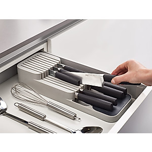 Joseph Joseph 85188 Dream Drawers Drawerstore Compact Cutlery & Knife Organiser Set of 2, Grey, Large