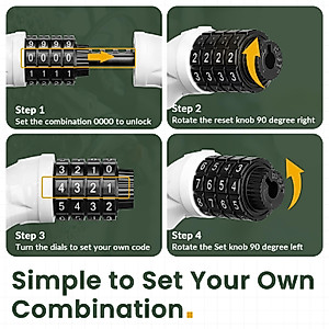 Titanker Bike Lock, Lock for Bike Locks with Combinations Resettable Bike Lock Cable 4 Feet with Mounting Bracket, 1/2 Inch Diameter