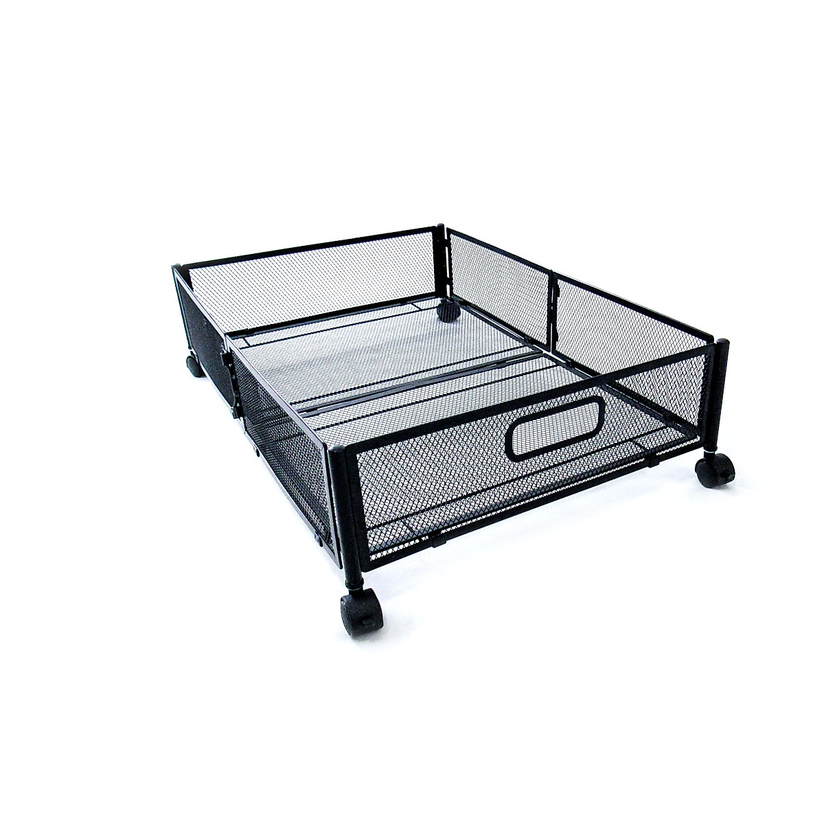 Stormi Storage Rack - Foldable Under Bed Storage for Toys, Books or Clothes- Space Saver - Foldable - Easy Assembly - No Tools Required - Wheels, Black, RT-230922-01
