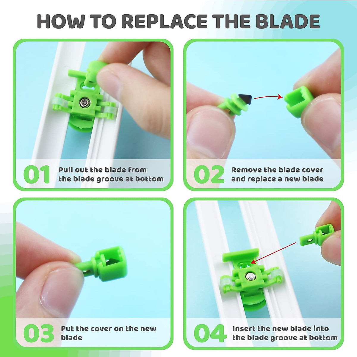 YETOOME Circular Paper Cutter, Rotary Circle Cutter Cut Paper Trimmer Scrapbooking Tool with 3 Replaceable Blades for Art and DIY Crafts, Cards Making (Green)