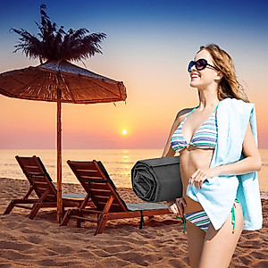 Hoolerry 2Pcs Folding Chaise Lounge Cushion Outdoor 72'' x 21'' Waterproof Lounge Chair Cushion Sofa Lawn Lounge Cushion with Headrest and Pocket Patio Recliner Cushion for Pool, No Chair (Grey)