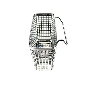 Small Square Stainless Steel Perforated Cutlery Basket Sink Rack Storage Silver by Stopia