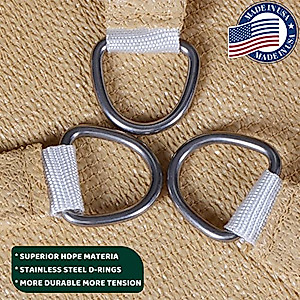 AXT SHADE Sun Shade Sail Rectangle 6.5' x 9'10"Shades Canopy UV Block Awning Patio Cover Shelter Backyard Shading,Sunshades Sails Canopy Shades for Outdoor Activity,Sand(Customized Sail Shade)