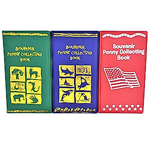 Souvenir Penny Holder Collecting Books (3 Pack) Bi-Fold Coin Display for Rare and Elongated Pennies! (3 Pack)