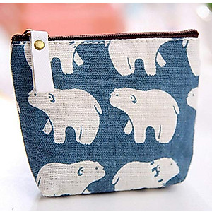 Bonwete 5 PCS Pencil Bag Pen Case Flower Floral Canvas Pencil Pen Case Multi-functional Cosmetic Makeup Bag Set Coin Purse