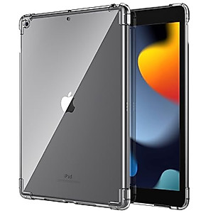 TiMOVO Case for New iPad 9th Generation 2021/8th Gen 2020/7th Gen 2019, Shockproof Impact Resistant Flexible Transparent Clear TPU Protective Shell Fit iPad 10.2-inch - Clear