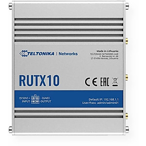 Teltonika RUTX10000200 Professional Ethernet Router, US PSU, 4 x Ethernet Ports, Digital Input/Output for Remote Monitoring, Compatible with Teltonika Remote Management System