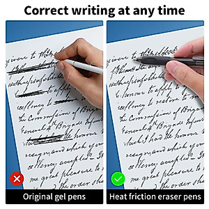 Bewudy 8 Pack Erasable Gel Pens, Retractable Pens Fine Point 0.5 mm Black Ink Pens, Eraser Writing Pens Gel Ink Roller Ball Pens Home Office Stationery Party Gift