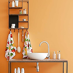 Hand Towels Face Towels Set of 2 Sweet Summer Fruits Soft Comfortable Polyester Microfiber Fast Water Absorbent Towels for Bathroom Kitchen 30X15 Inch