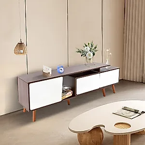LYNICESHOP Modern TV Stand, TV Console Cabinet Lowline TV Cabinet Stand Entertainment Unit 47.2-78.7in Ajustable TV Media Cabinet TV Stand with Storage for Living Room