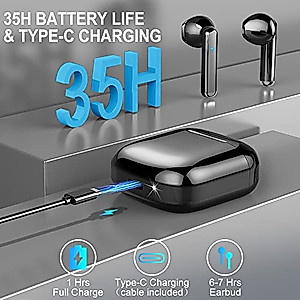 Wireless Earbud, 2023 Bluetooth 5.3 Headphones Bluetooth Earbud with 4 ENC Mics, Wireless Earphones in Ear Noise Cancelling Wireless Headphons Deep Bass IP7 Waterproof Ear Buds for iOS Android USB-C