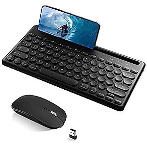 UrbanX Compact Rechargeable Wireless Multi-Device Bluetooth Keyboard and Mouse Combo with Bracket for Microsoft Surface Duo 2 Supports Windows, macOS, Android, PC, Mac, Laptop, Smartphone, Tablet