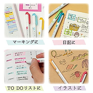 Zebra Mildliner WKT7-5C-N Highlighter, Slightly Fluorescent Colors, 5 Colors