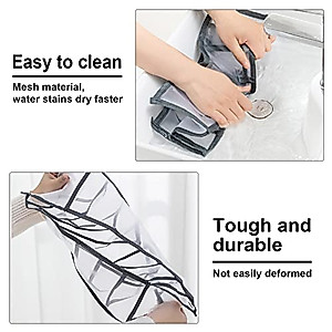 Wardrobe Clothes Organizer 4pcs Large, 7 Grids Foldable Closet Drawer Organizers Portable Storage Clothing Storage Mesh Bins Box for Jeans Pants T-Shirt Sweaters Underwear for Bedroom