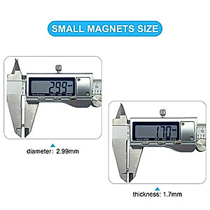 200Pcs Small Magnets, 3x2 mm Mini Tiny Round Magnets, Micro Magnets for Crafts, Miniatures, Refrigerator, Whiteboard, Nail Cutter