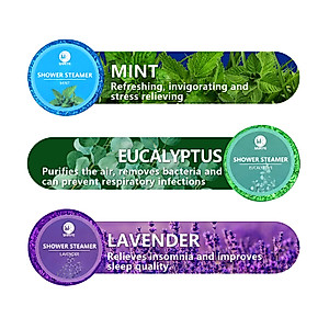 Shower Steamers Aromatherapy Gifts Set for Women, 18-Pack Organic with Eucalyptus Lavender Mint Essential Oil Shower Tablets, Shower Bombs Self Care Gifts for Her, Mom Wife, Lover, Girls