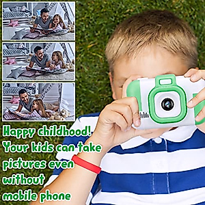 SunChen Kids Camera for Girls Boys 3-10 Years,Children Digital Camera Christmas Birthday Gifts for Boys and Girls,2.4 Inch 1080p Dual Lens Kid Video Camera Toys (32G) -Green