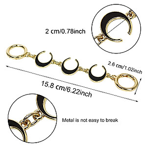 FKKWUOT Gold Purse Chain Strap,Purse Strap Extender for Coach Bag,Chain Replacement Accessories for Crossbody and Various Styles Bags (Black)