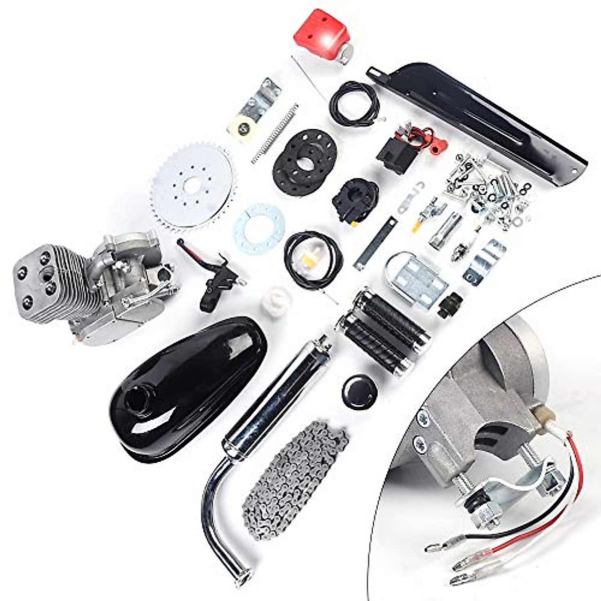 100cc Bicycle Engine Kit 2 Stroke Bike Engine Kit Motorized Bike Kit Bikes Bicycle Motor Kit (44 Tooth Sprocket)