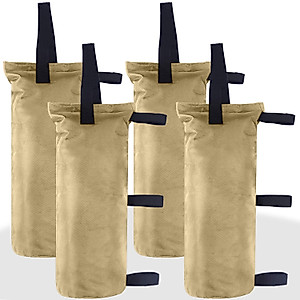 ABCCANOPY Canopy Weights Set of 4-112LBS Sand Bags for Pop up Tent, Weight Bags for Outdoor Gazebo, Trampoline, Pergola, Beige (Without Sand)