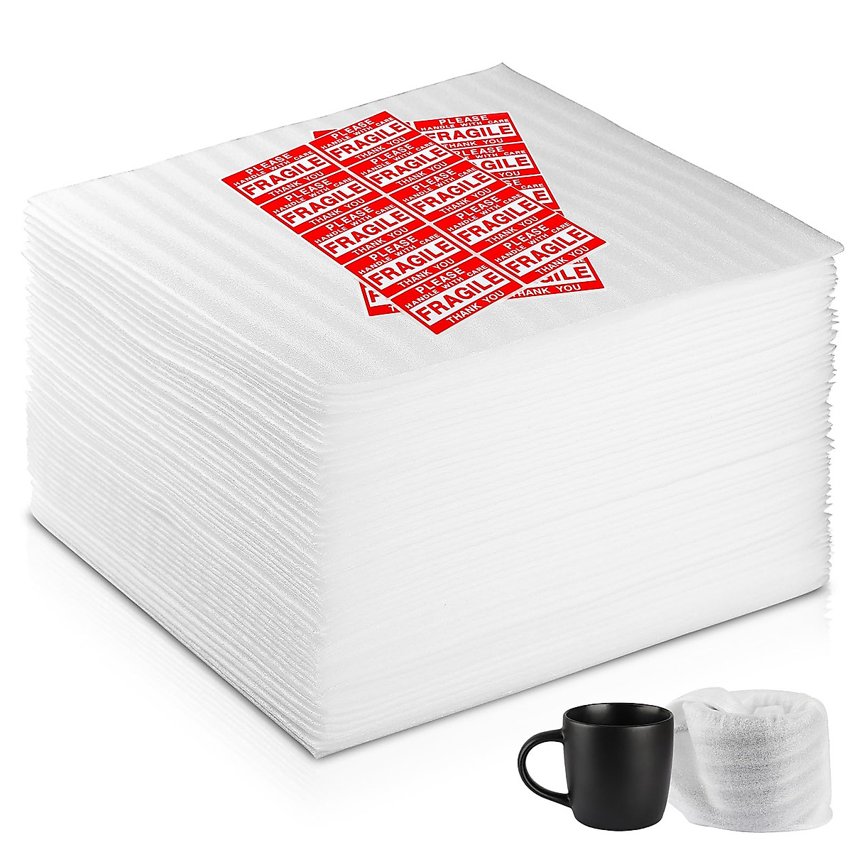 Offitecture 12" x 12" Foam Pouches, Shipping and Packing Supplies, 50-Pack